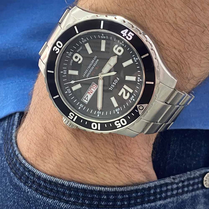 Relógio Masculino Fossil FS5687/1KN Com Caixa E Pulseira Em Aço E ...