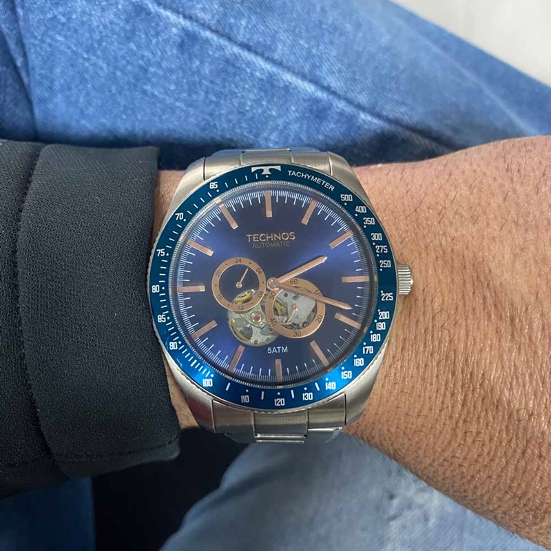Relógio Masculino Technos "Classic" Automático 82S7AA/1A Com Caixa e ...