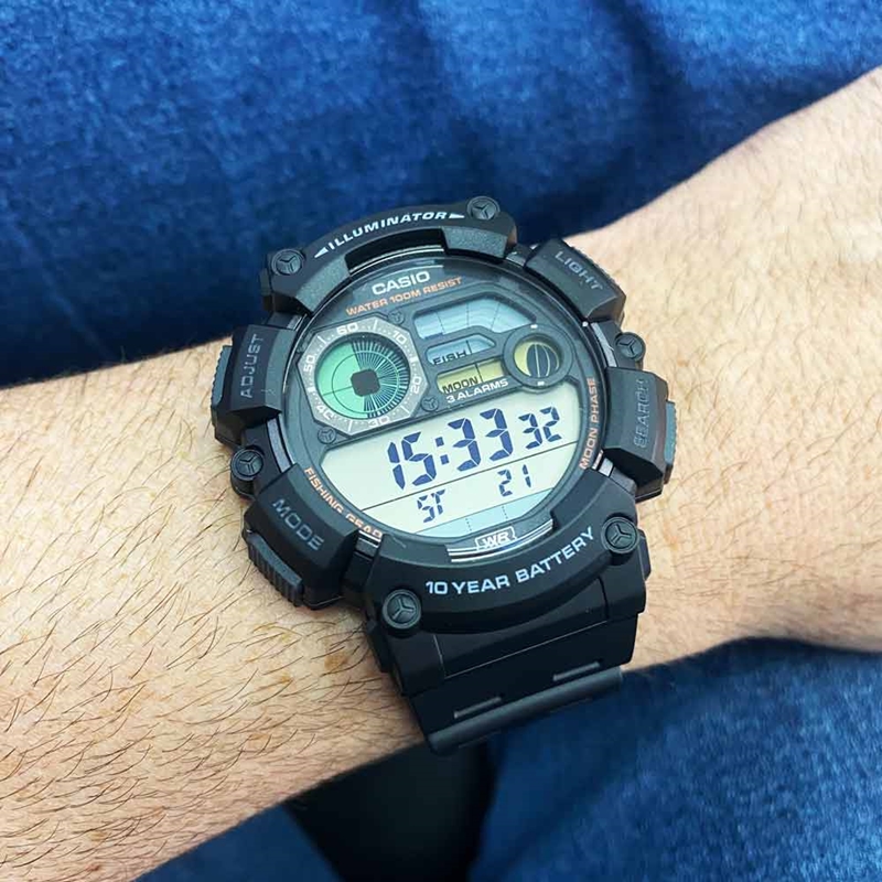 Relógio Masculino Casio WS-1500H-1AVDF Com Fases da Lua e Modo Pesca ...