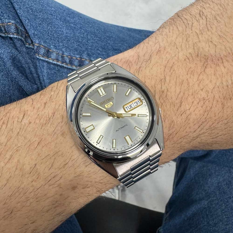 Relógio Masculino Prata Seiko Automático SNXS75B1 G1SX Com Mostrador ...